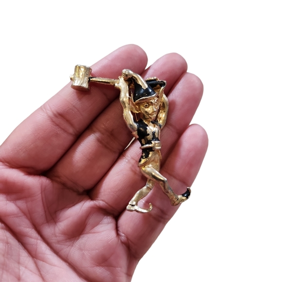 Marvella | Jewelry | Vintage 95s Marvella Tarnished Black Enamel Elf ...